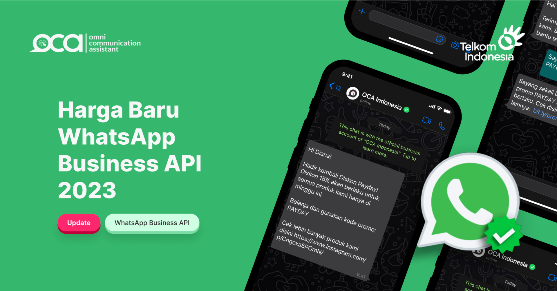 Model Bisnis Harga Baru WhatsApp Business API 2023 – OCA: Blast Pesan dan CRM