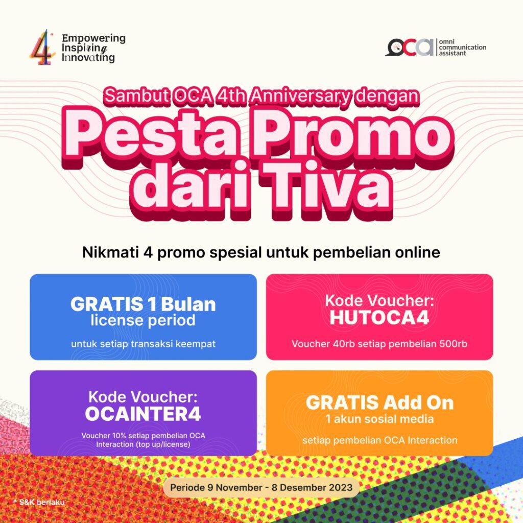 OCA 4th Anniversary 2023: Promo Ulang Tahun OCA, Ada Gratis License ...